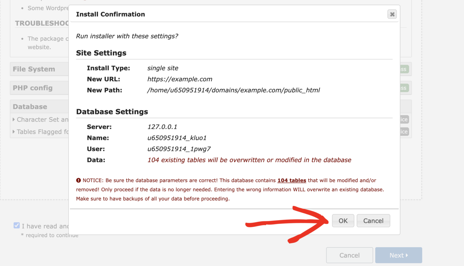 Creating Database Only Backup - Duplicator