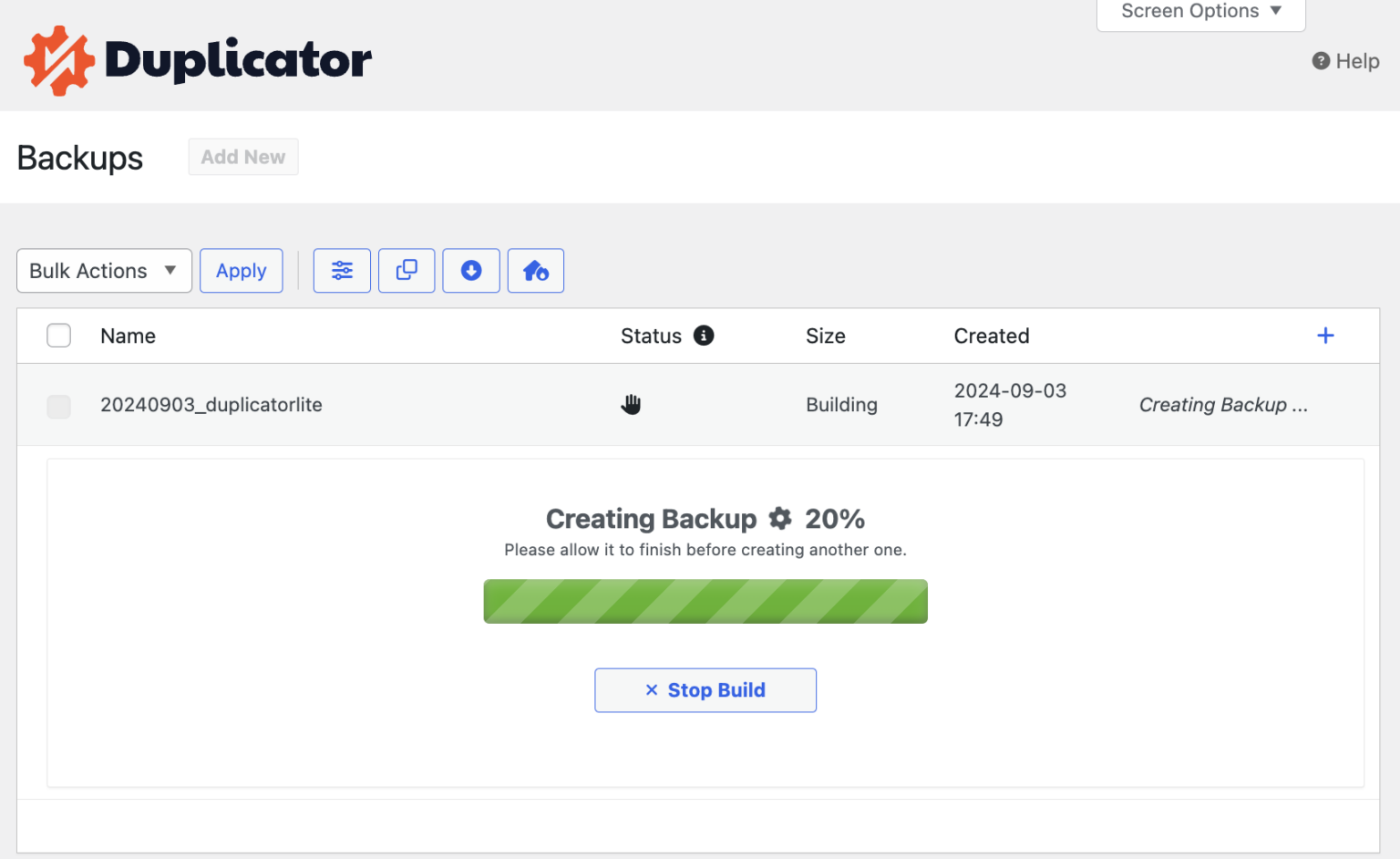 Creating Your First Backup Duplicator 5809