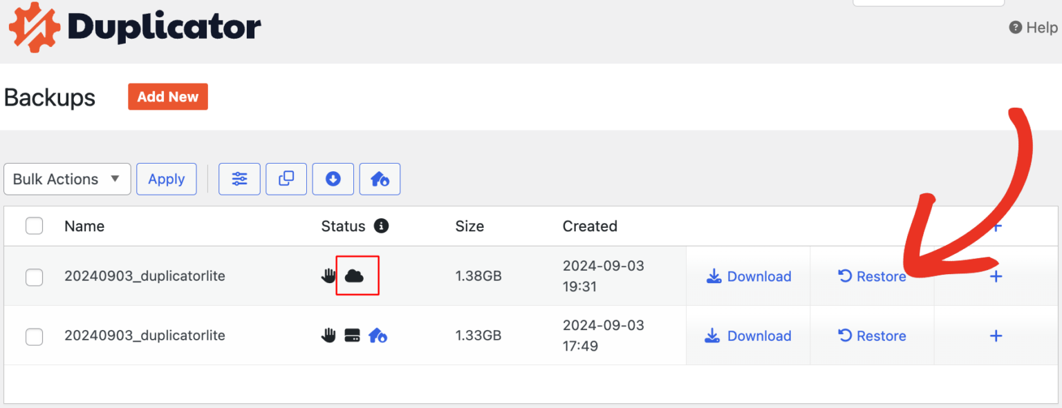Restoring Your Backup - Duplicator