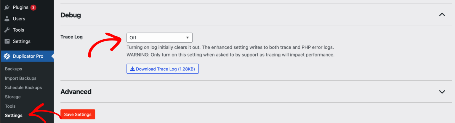 How do I read the backup trace log? - Duplicator