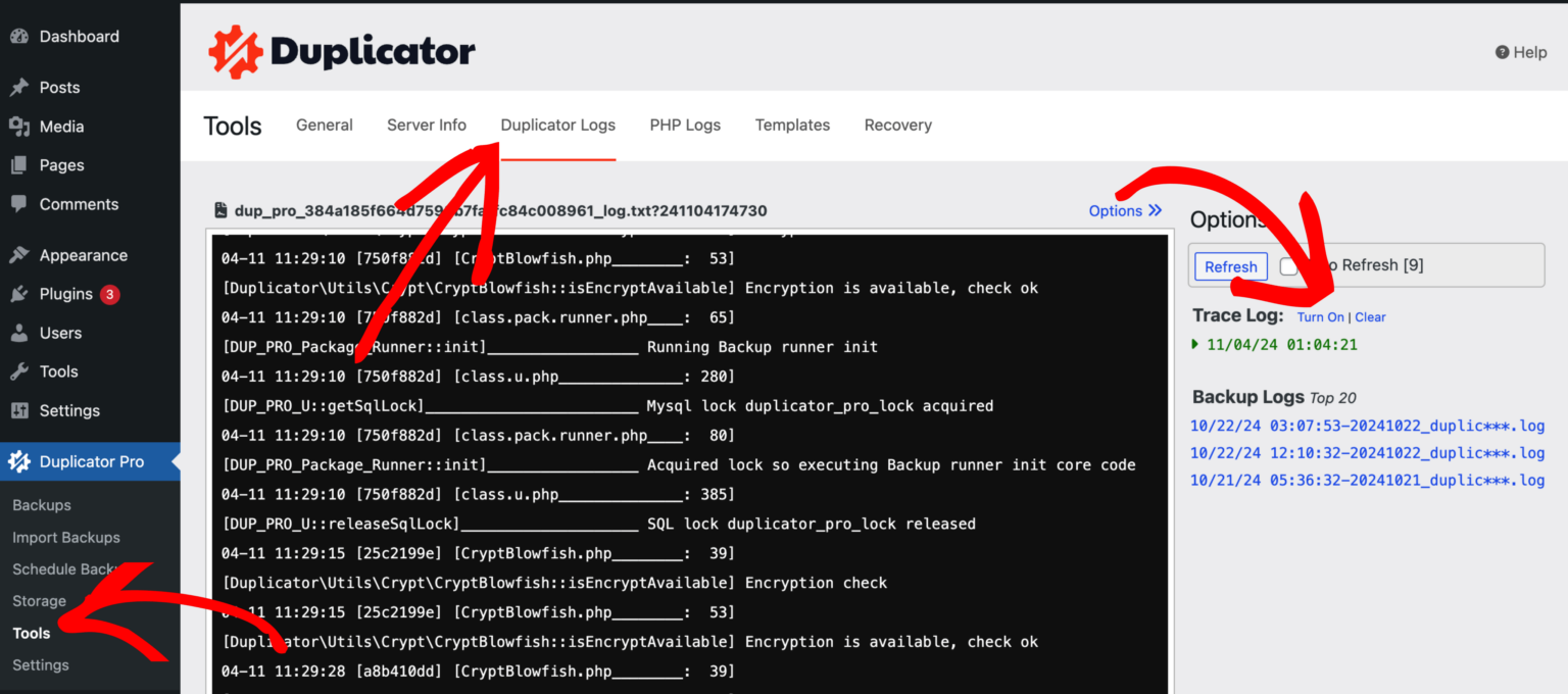 How Do I Read The Package Trace Log Duplicator