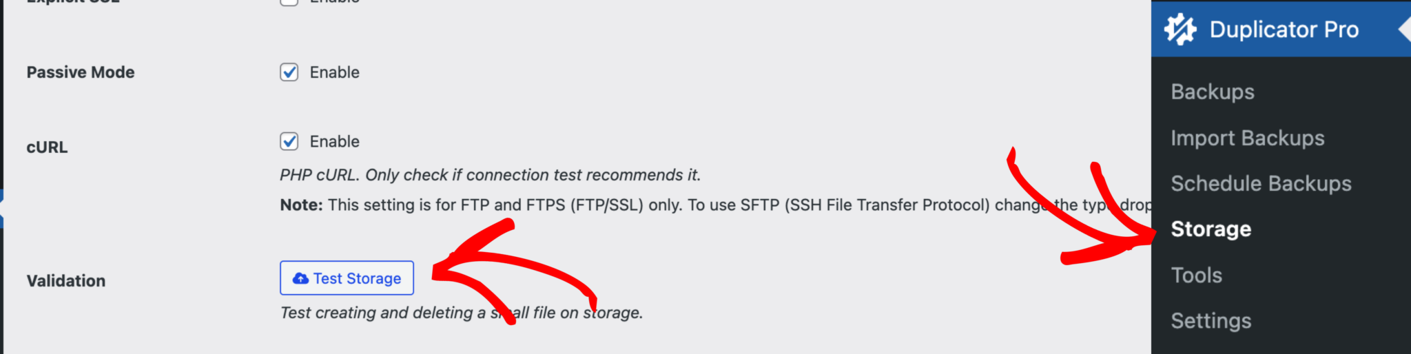 Troubleshooting SFTP/FTP storage types - Duplicator